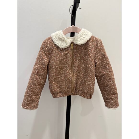 purete | Jackets & Coats | Purete Girls Floral Design Sherpa Lined ...